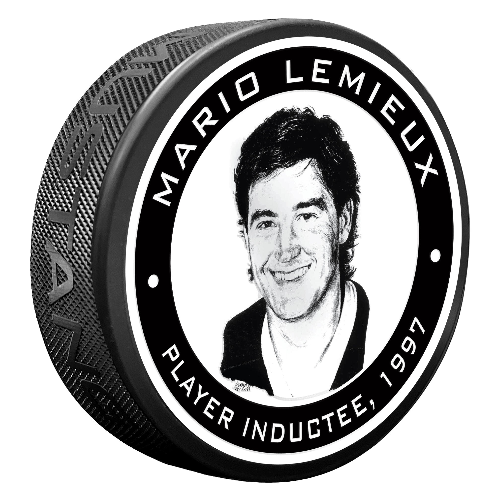 1997 Mario Lemieux - Legends Textured Puck – Hockey Hall of Fame