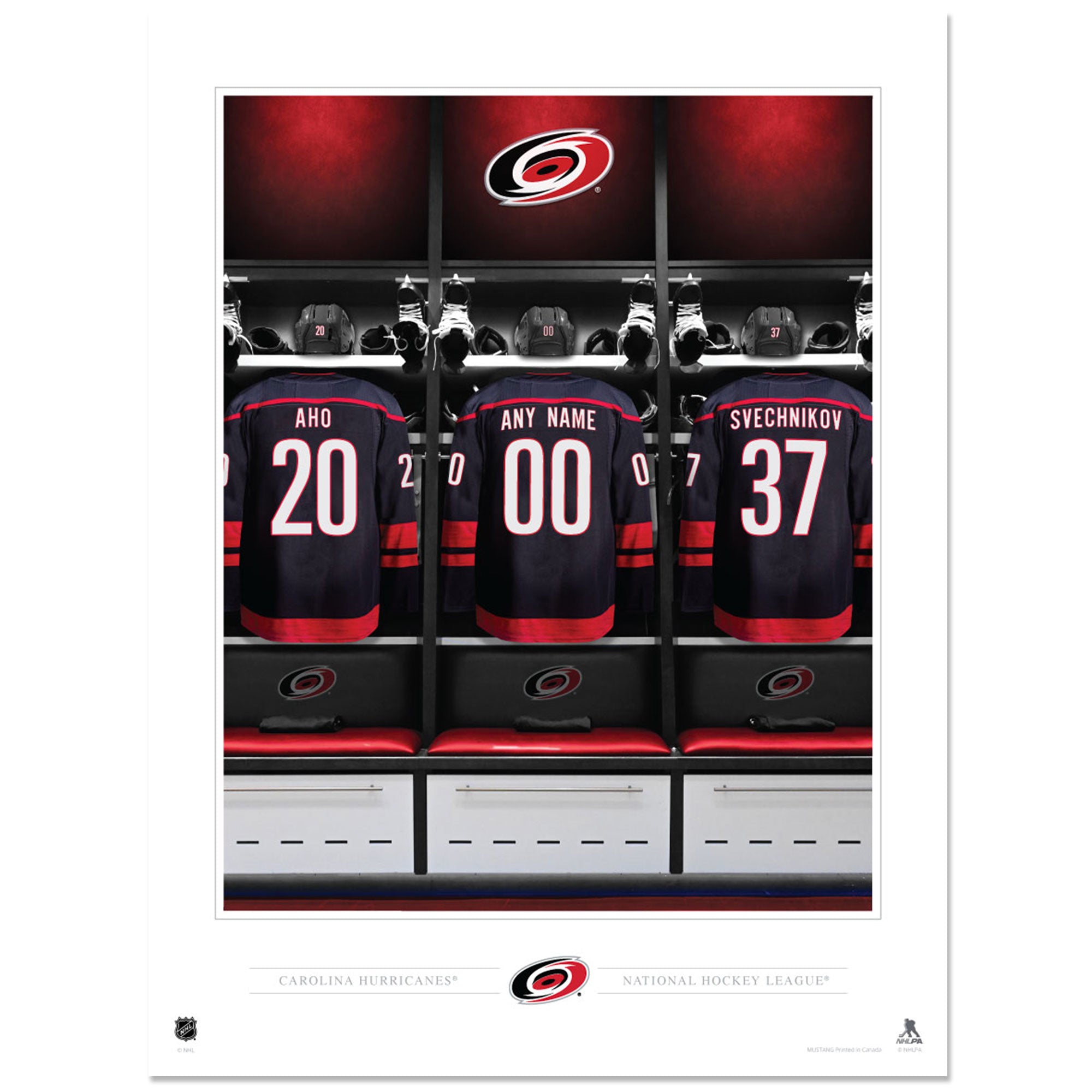 Carolina Hurricanes 12x16 Personalized Locker Room Print – Hockey Hall ...