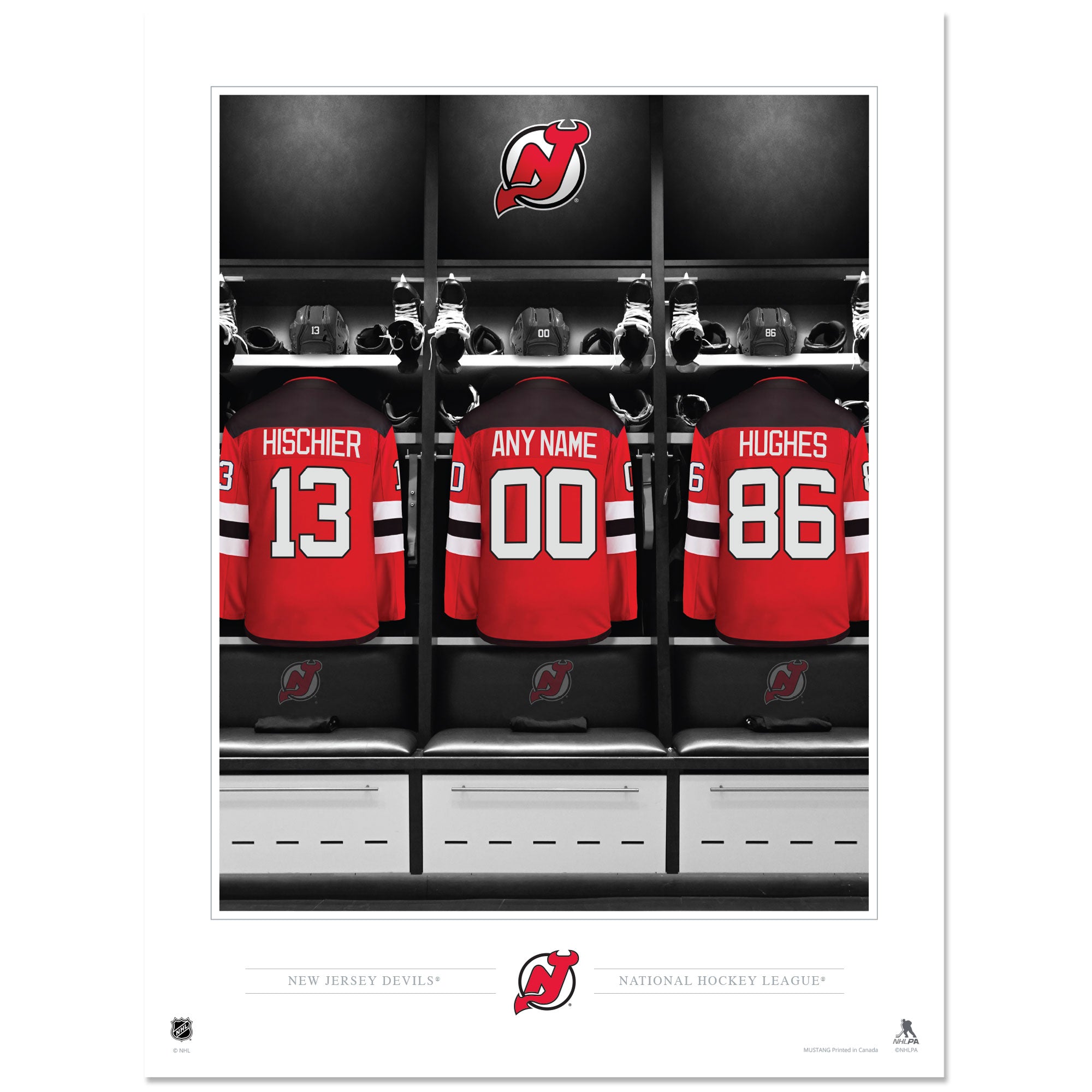 New Jersey Devils 12x16 Personalized Locker Room Print – Hockey Hall of ...