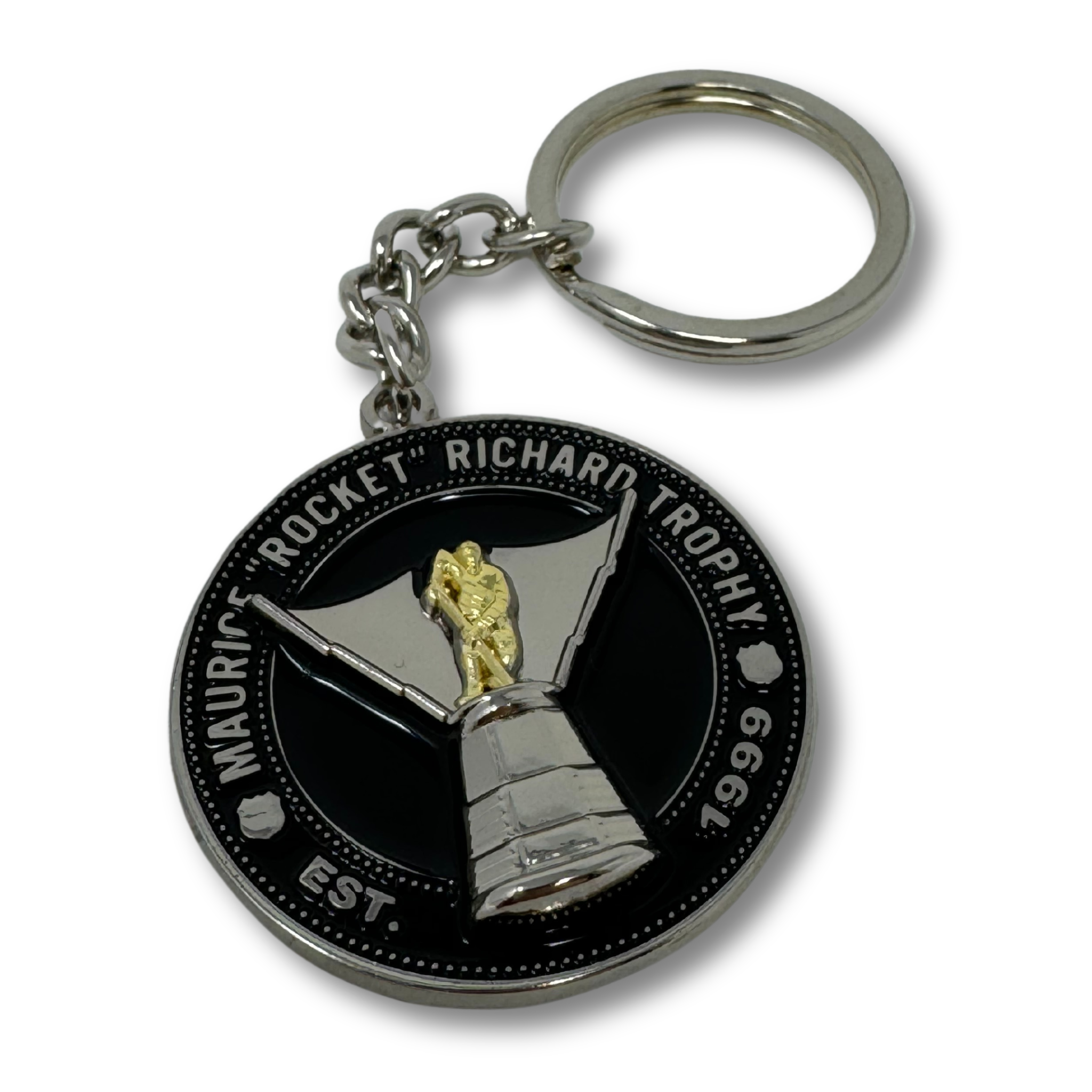 Rocket Richard Trophy Keychain | 3D Silver & Gold Medallion | Hockey ...