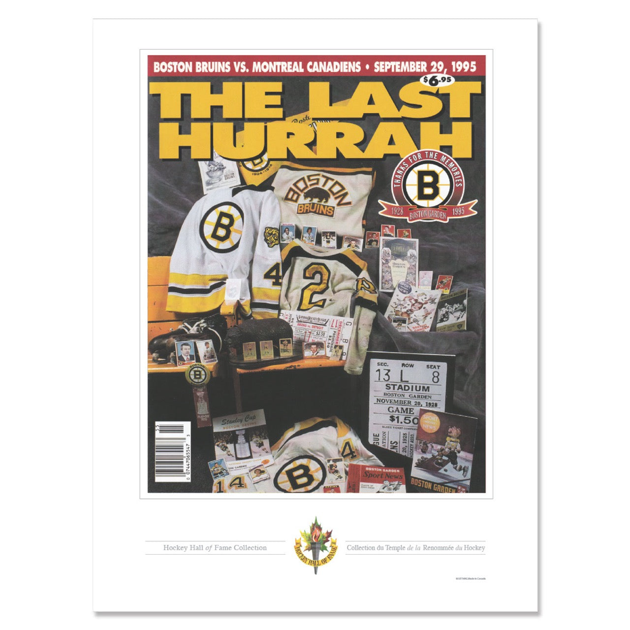 Boston Bruins Memorabilia - 12" x 16" The Last Hurrah 1995 Program Cov ...