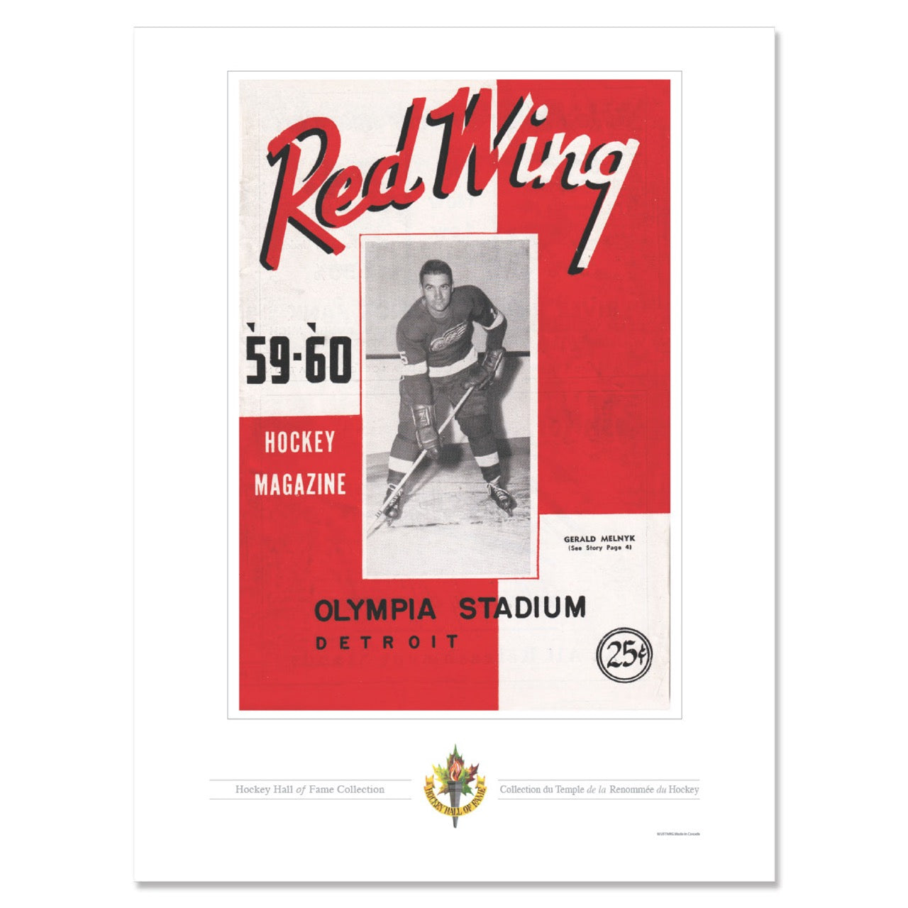 Detroit Red Wings Program Cover Replica Print - Red Wing Magazine Elbo ...