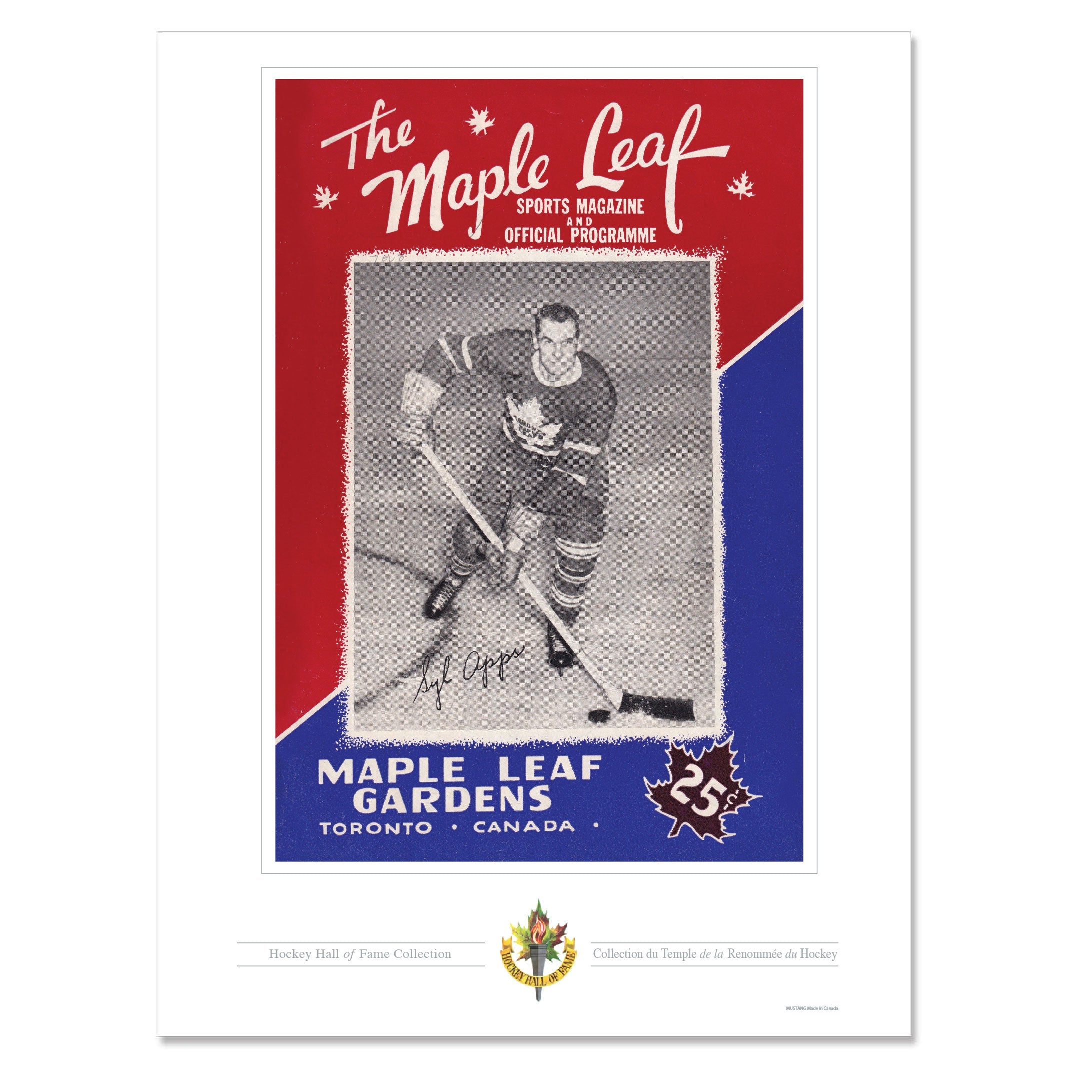 Toronto Maple Leafs Memorabilia-Syl Apps Program Cover Replica Print ...