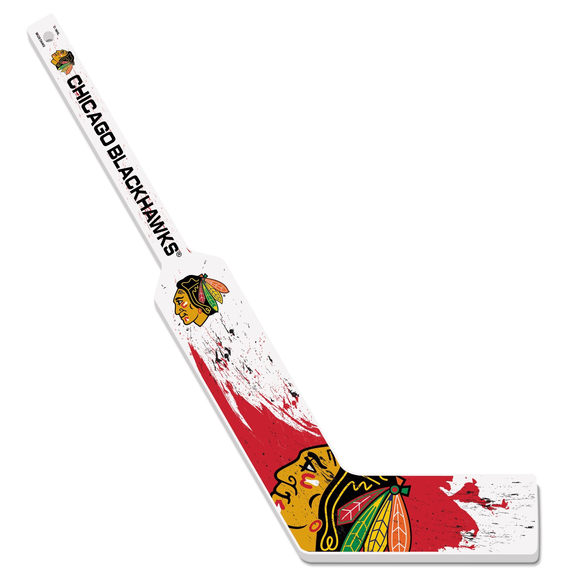 Chicago Blackhawks Mini Stick | Wood Splatter Goalie Stick | Sports ...