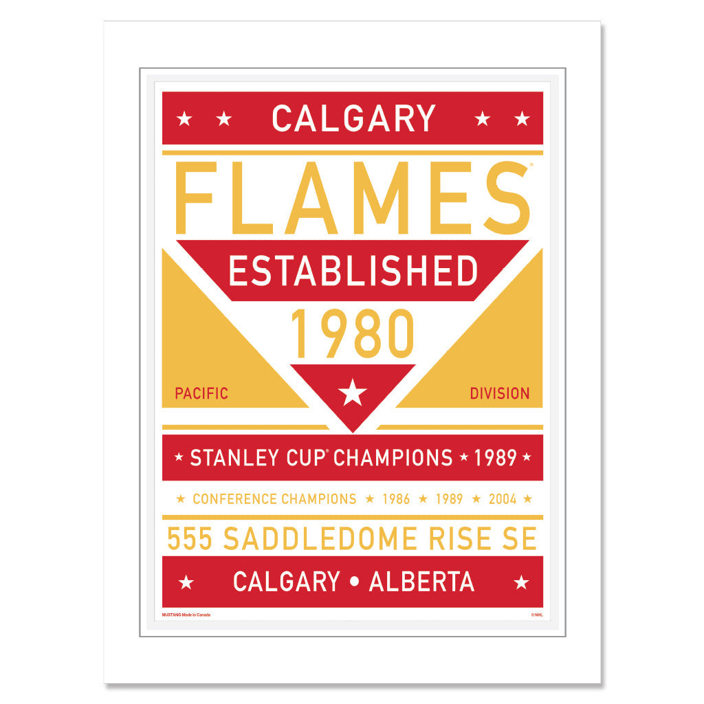 Calgary Flames Print - 12" x 16" Dual Tone Design – Hockey Hall of Fame