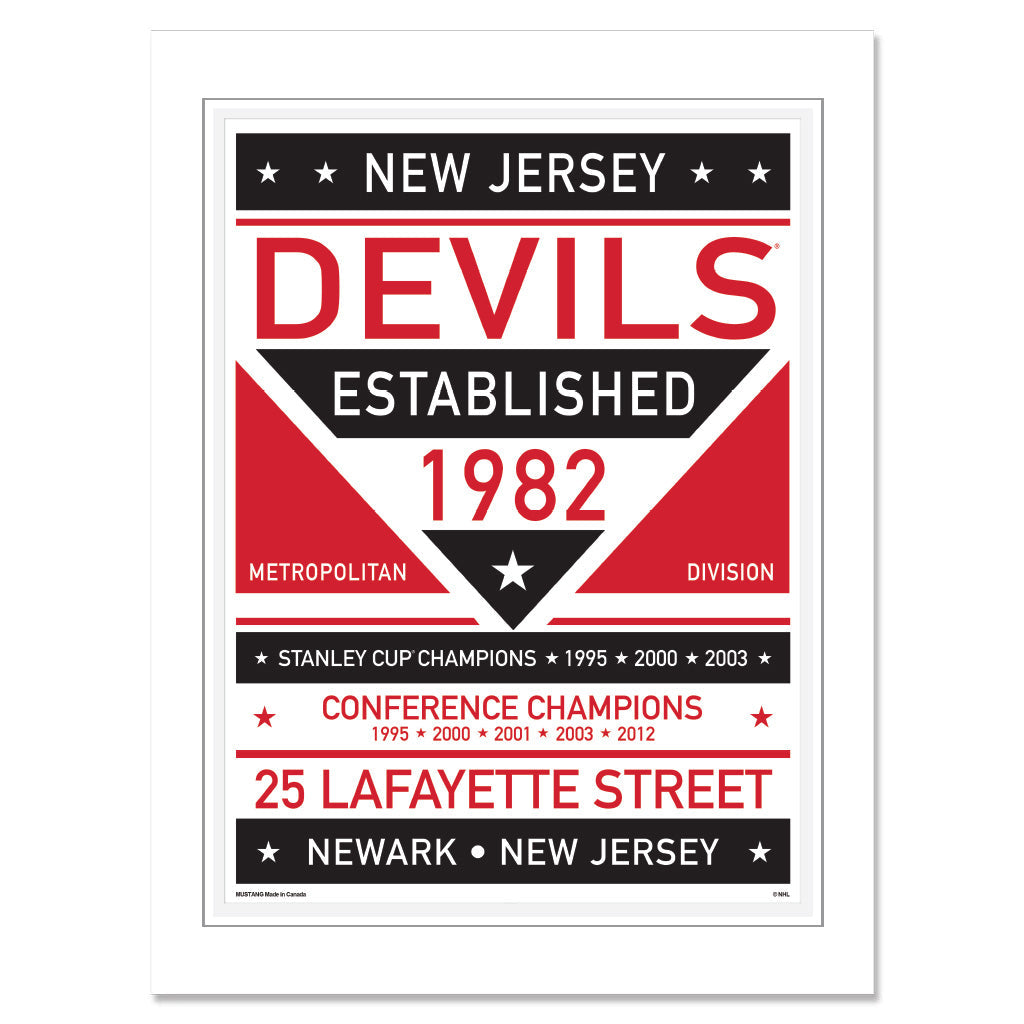 New Jersey Devils 12 x 16 Dual Tone Print – Hockey Hall of Fame