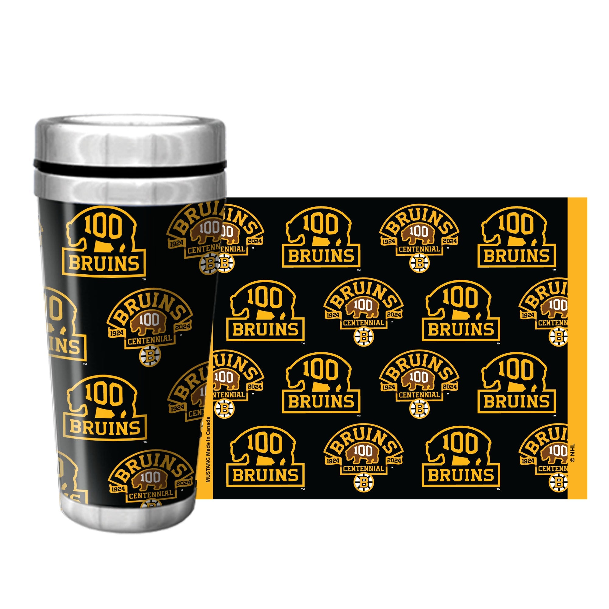 Boston Bruins 100th Anniversary Full Wrap Travel Mug | Hockey Hall of ...