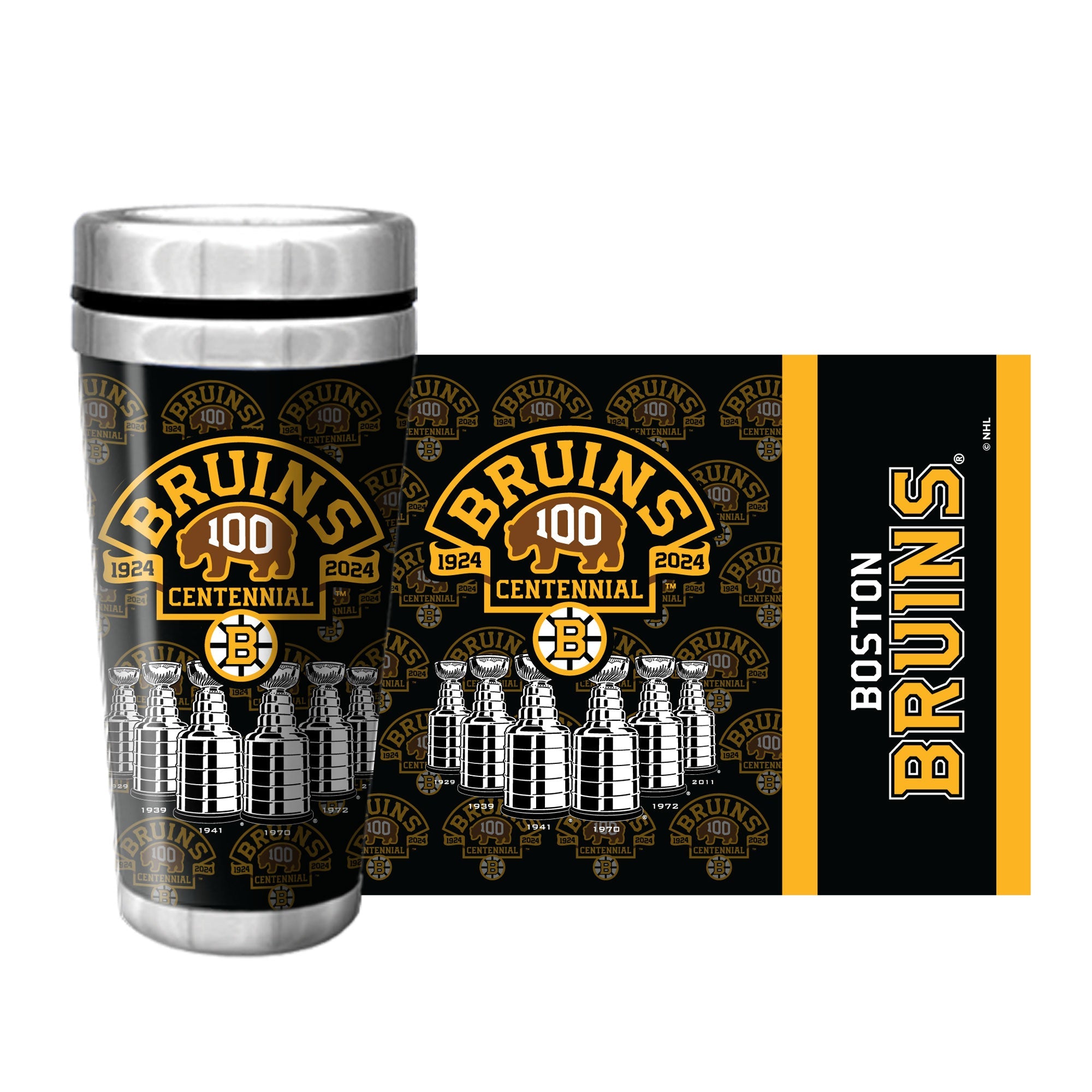 Boston Bruins 100th Anniversary Travel Mug - 16 oz. Full Wrap | Hockey ...