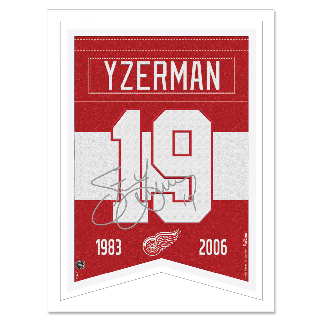 Detroit Red Wings Print - 12" x 16" Steve Yzerman Banner – Hockey Hall ...