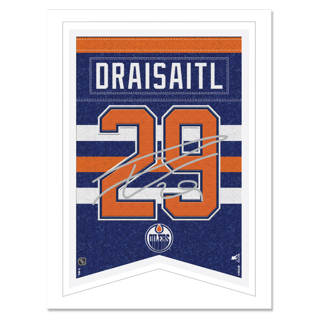 Edmonton Oilers Print - 12" x 16" Leon Draisaitl Banner – Hockey Hall ...